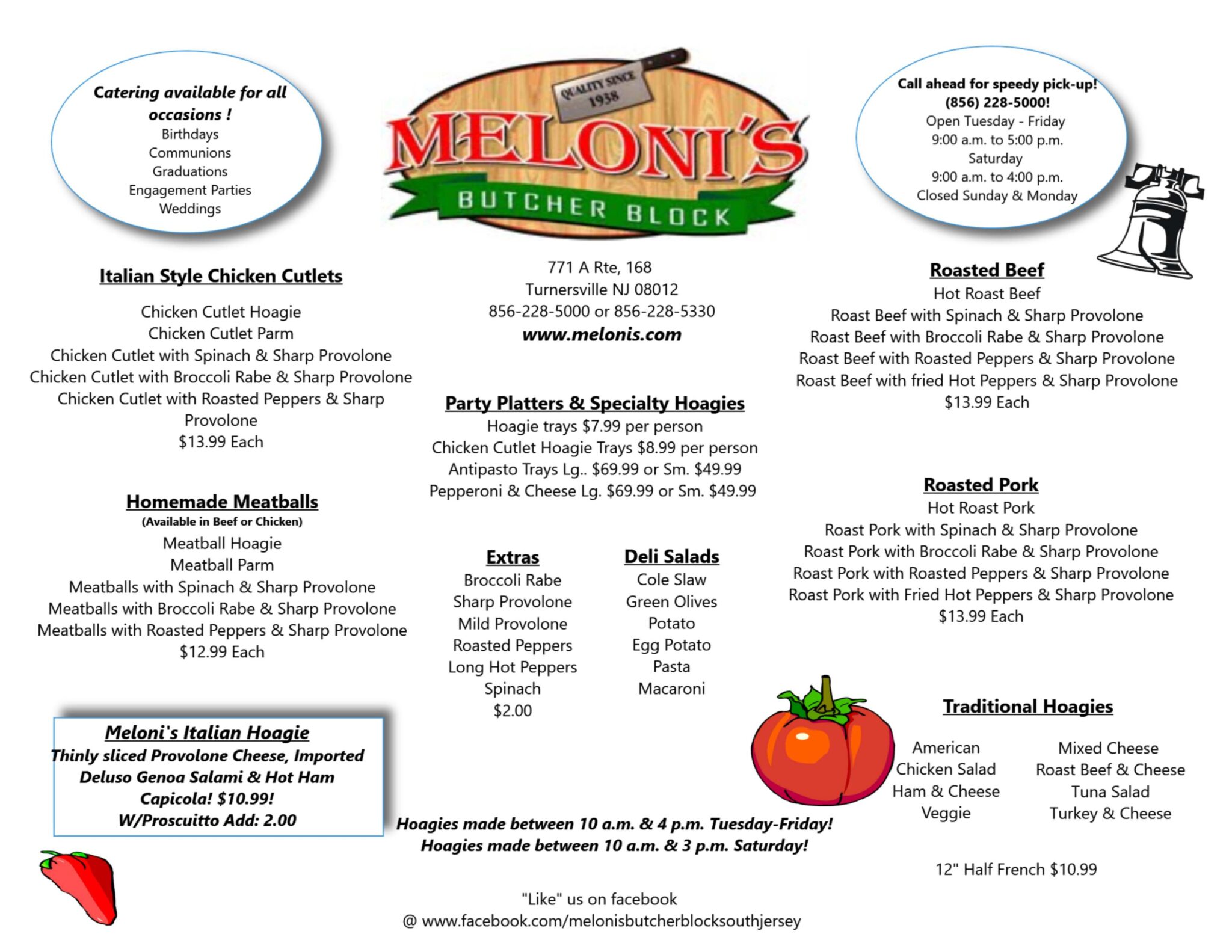 Hoagie Menu 2021 – Melonis