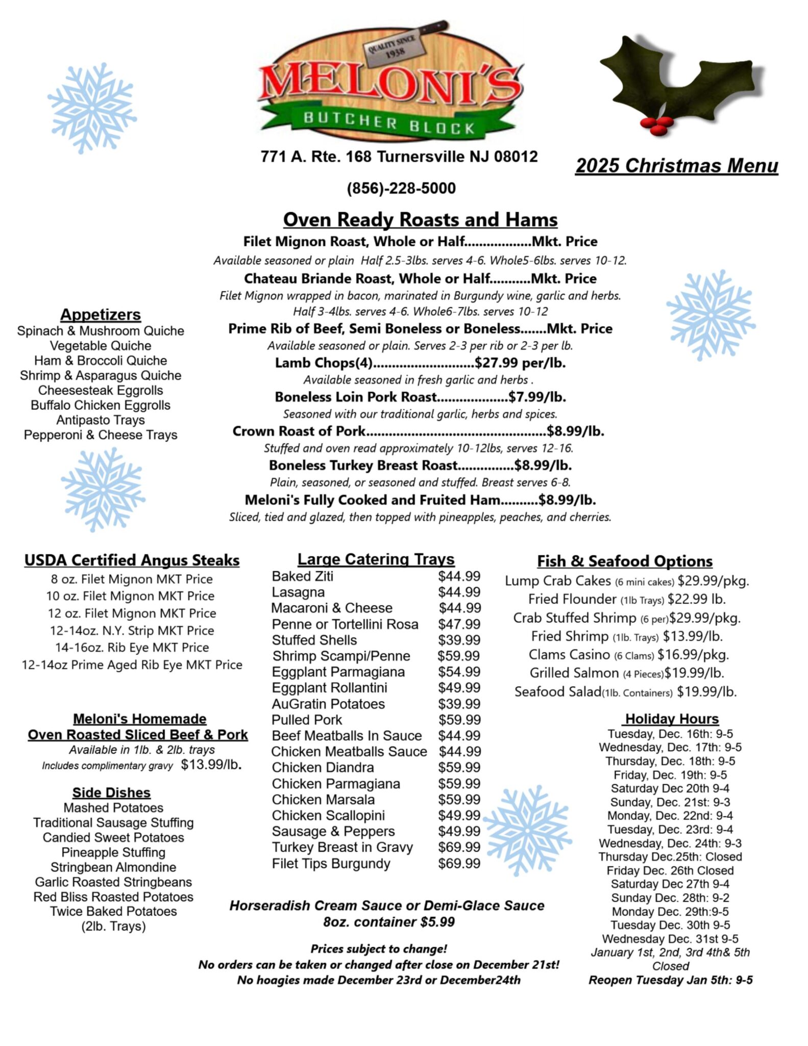 Christmas menu 2023 – Melonis